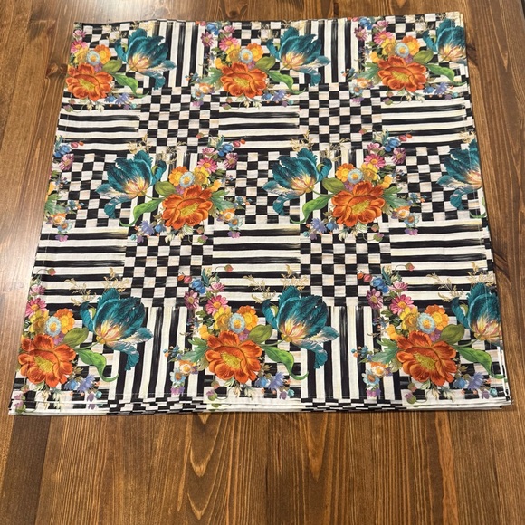 MacKenzie-Childs | Dining | Mackenziechilds Floral Checkered Set Of ...